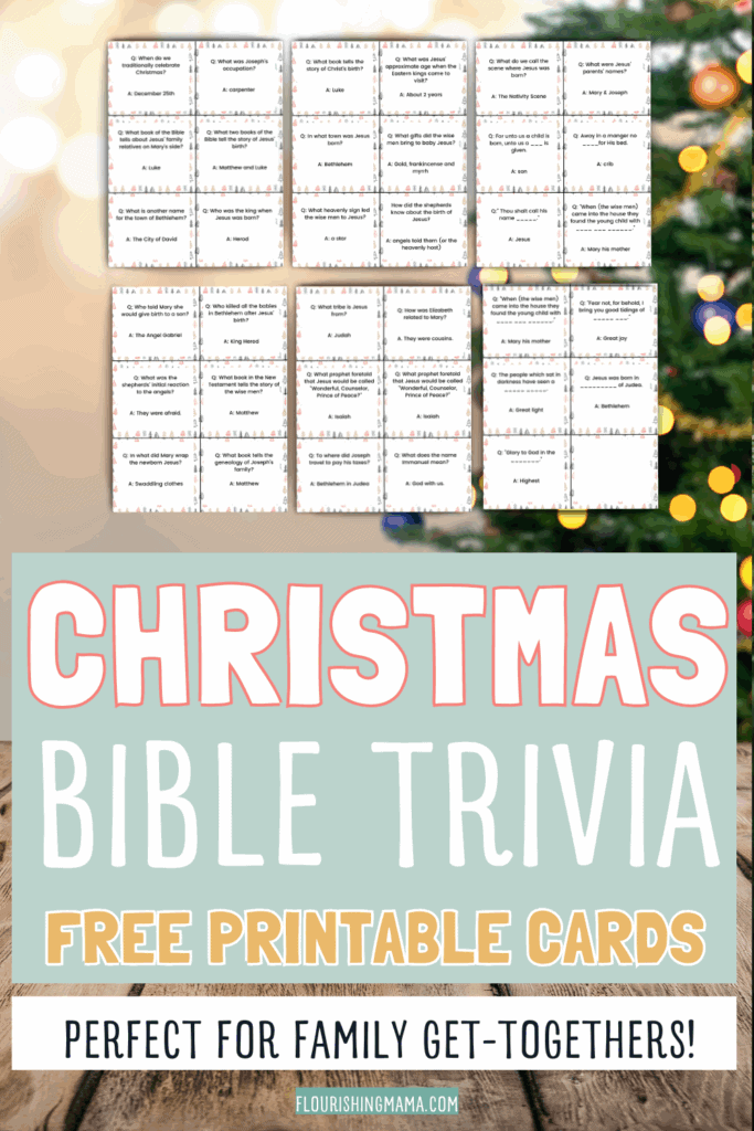 Free Printable Christmas Bible Trivia + Answers Cards
