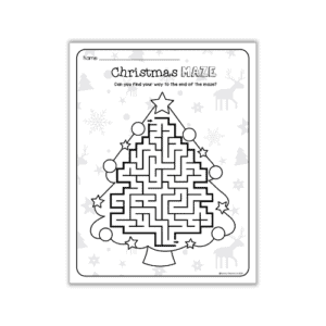 15 Free Printable Christmas Mazes for Kids