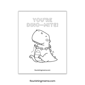 6 Adorable Free Printable Dinosaur Valentine Coloring Pages