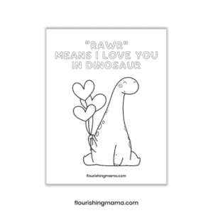 6 Adorable Free Printable Dinosaur Valentine Coloring Pages