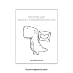 6 Adorable Free Printable Dinosaur Valentine Coloring Pages