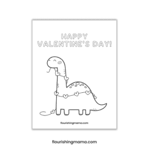 6 Adorable Free Printable Dinosaur Valentine Coloring Pages