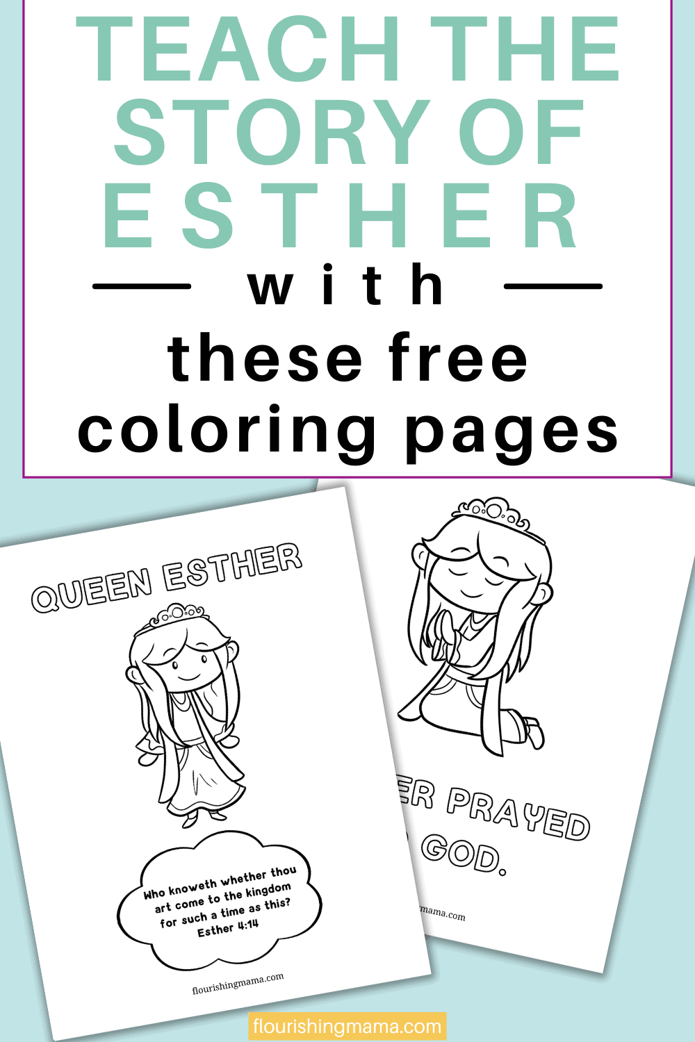 The Story of Esther Coloring Pages (free printable)