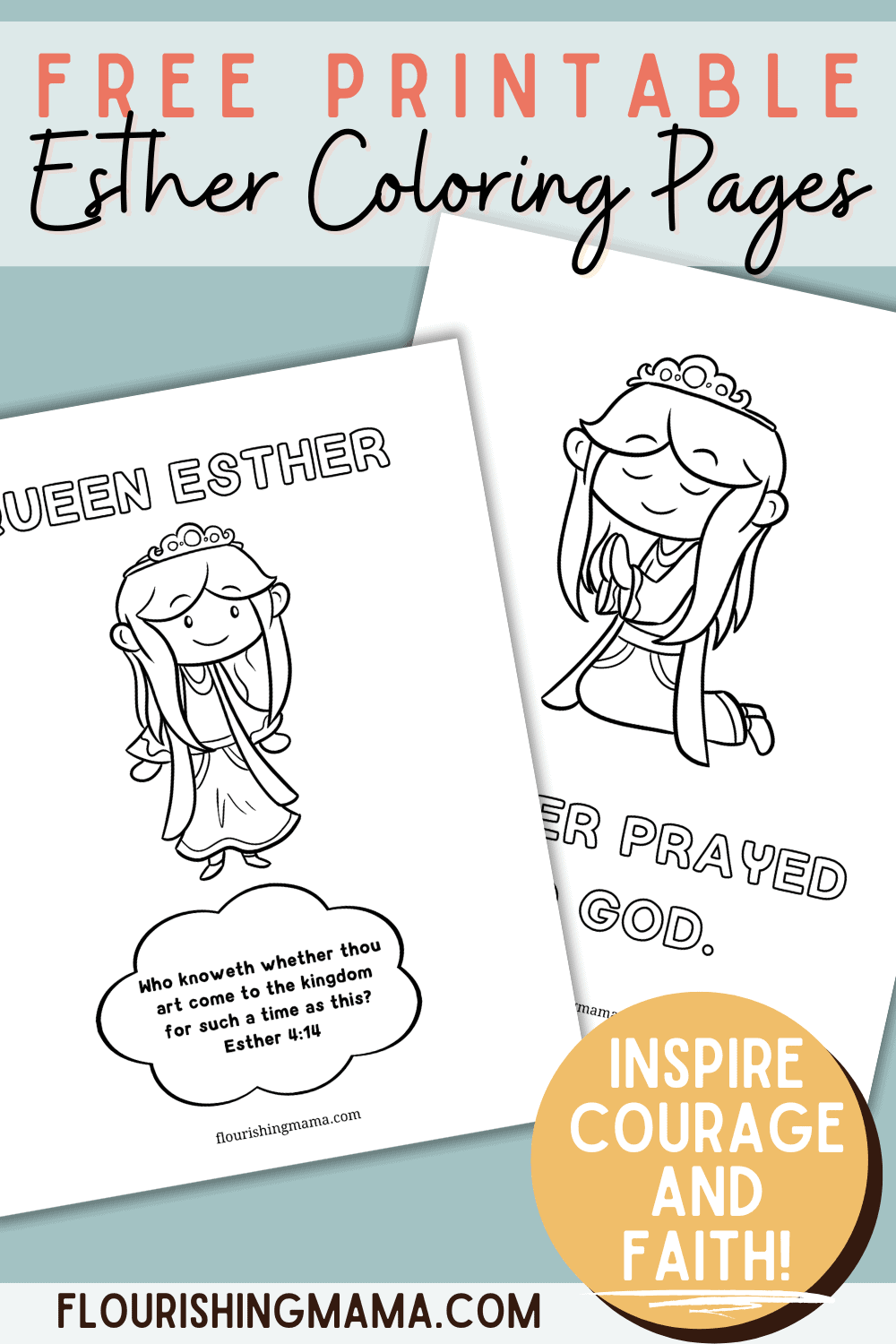 The Story of Esther Coloring Pages (free printable)