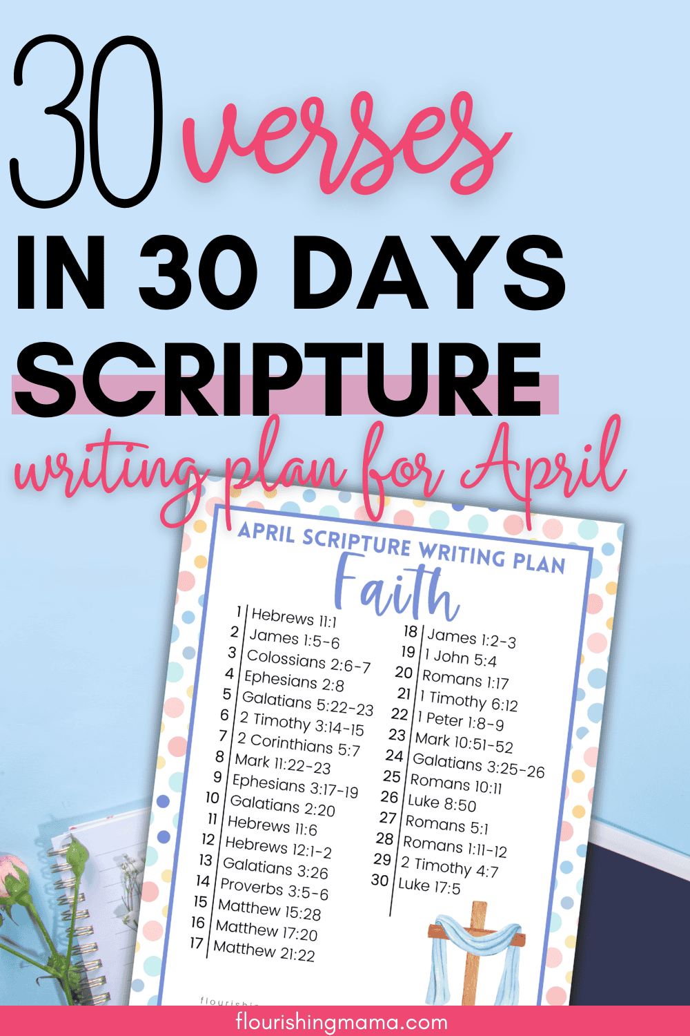 Free Printable April Scripture Writing Plan