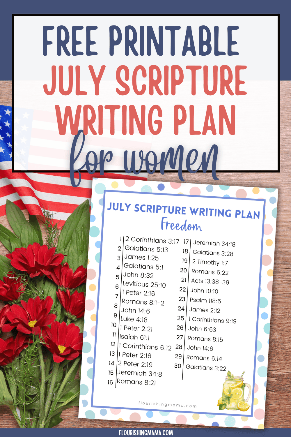 Free Printable July Scripture Writing Plan