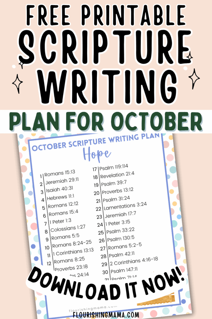 Scripture Writing Plan for October: Bible Verses About Hope
