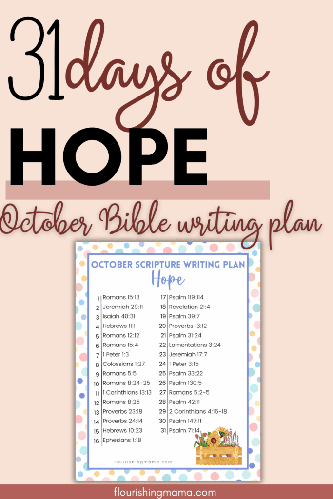 Scripture Writing Plan for October: Bible Verses About Hope