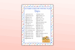 Scripture Writing Plan for October: Bible Verses About Hope