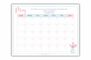 Free Printable Monthly Bible Verse Calendar