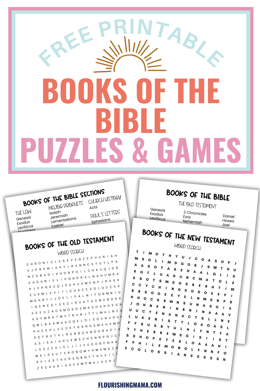 Free Printable Books of the Bible Worksheets for Kids